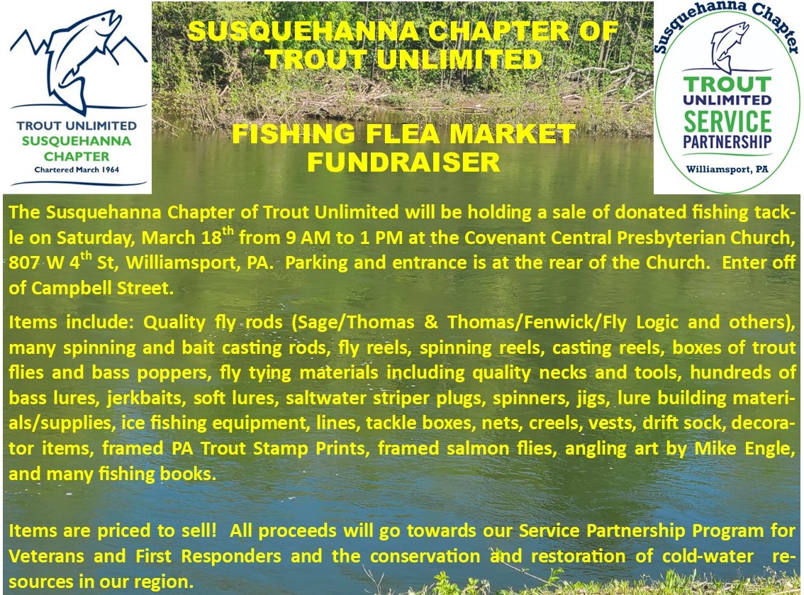 Fishing Flea Market Fundraiser – Susquehanna Chapter of Trout Unlimited